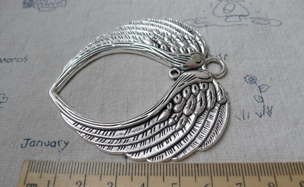 2 pcs Large Angel Wings Charms Connectors Antique Silver Pendants A785 ...