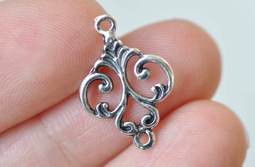 Antique Bronze/Silver Fancy Connector Charms 13x19mm Set of 20 – VeryCharms