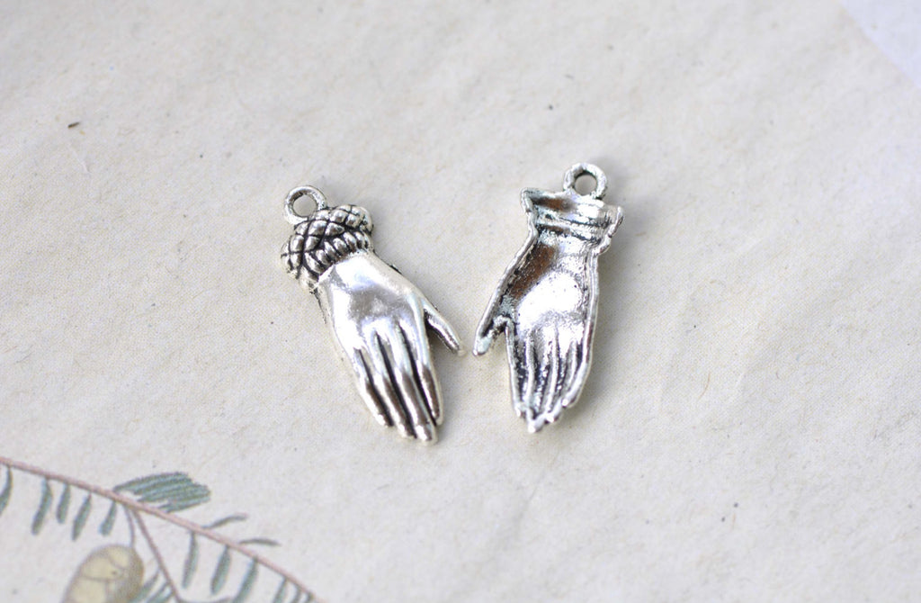 Antique Silver Elegant Lady Hand Charms 10x26mm Set of 20 A8254 ...